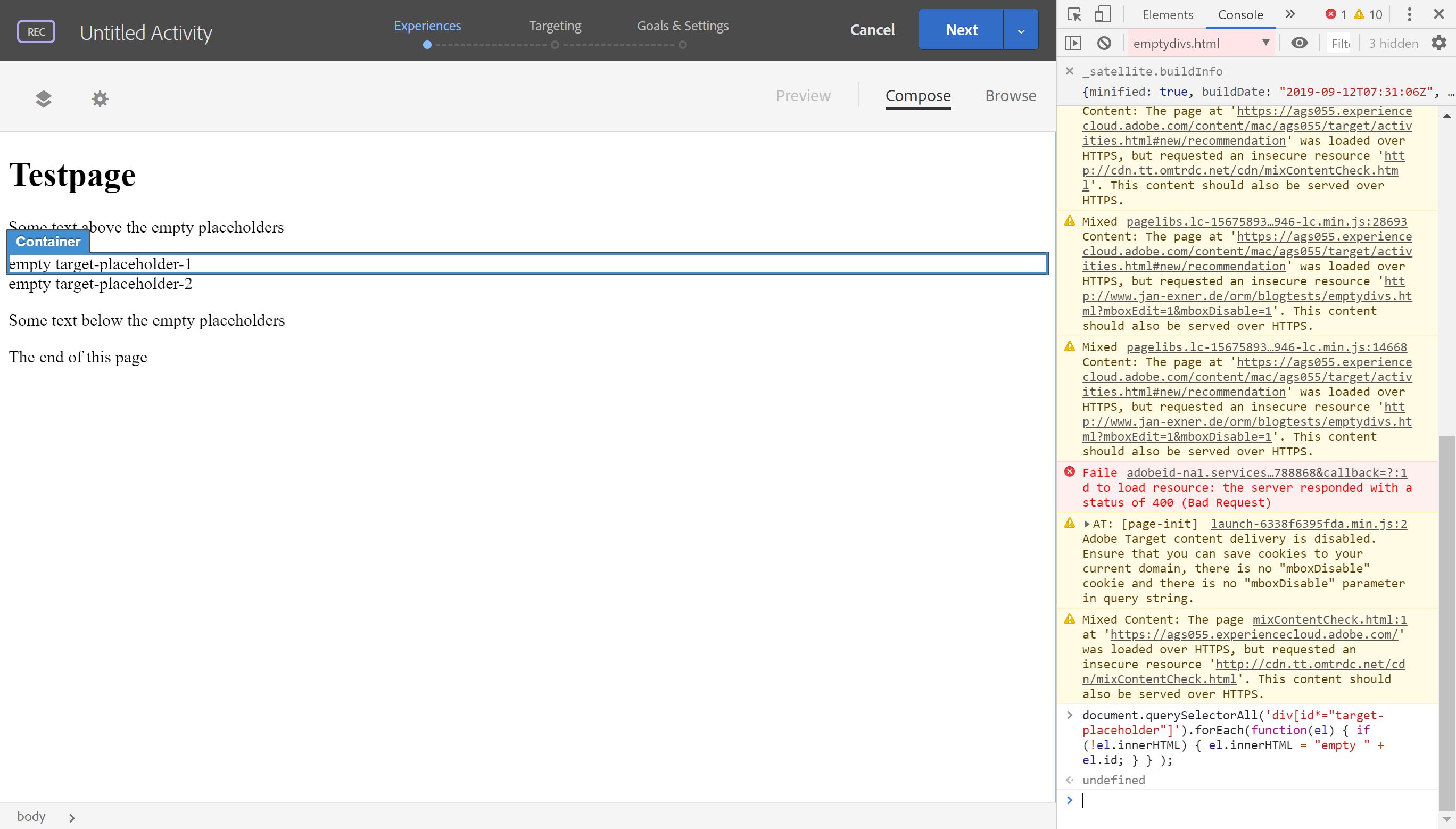Quick tip: use empty placeholder divs with Target VEC – Web Analytics ...